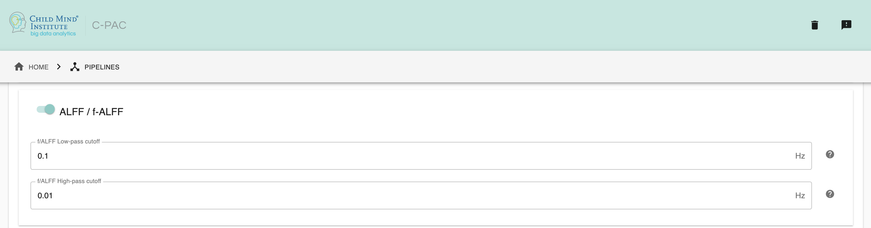 Amplitude of Low Frequency Fluctuations (ALFF) and fractional ALFF (f/ALFF) - C-PAC 1.8.7.dev1 ...